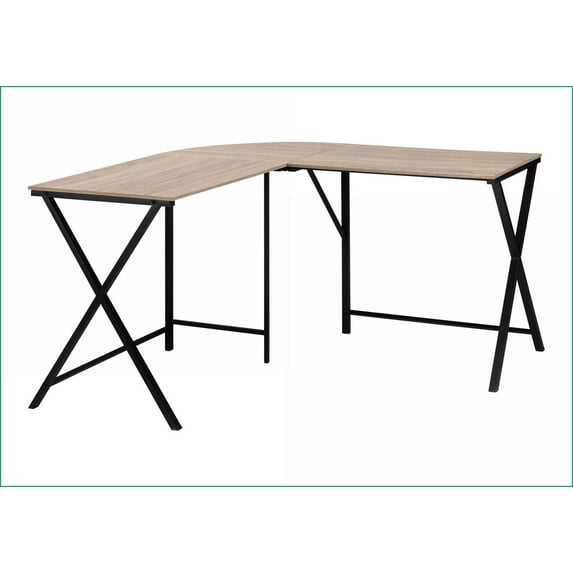 Desks, 55”L L-Shaped Corner Computer Desk, Modern Home Office, Brown ...