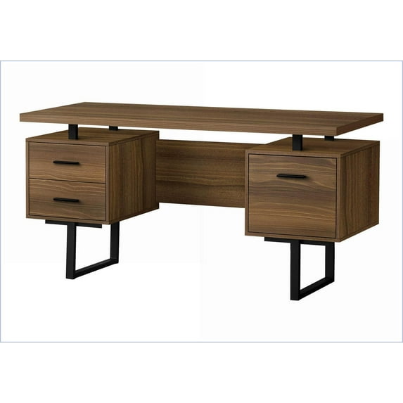 Desks, 60” Contemporary Computer Desk with Storage Drawers, Reversible ...