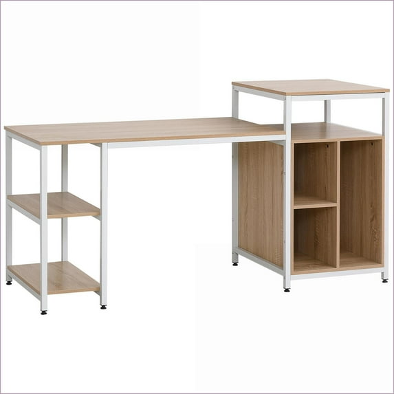 Desks, 68 Inch Modern Oak Wood Grain Office Computer Desk with ...