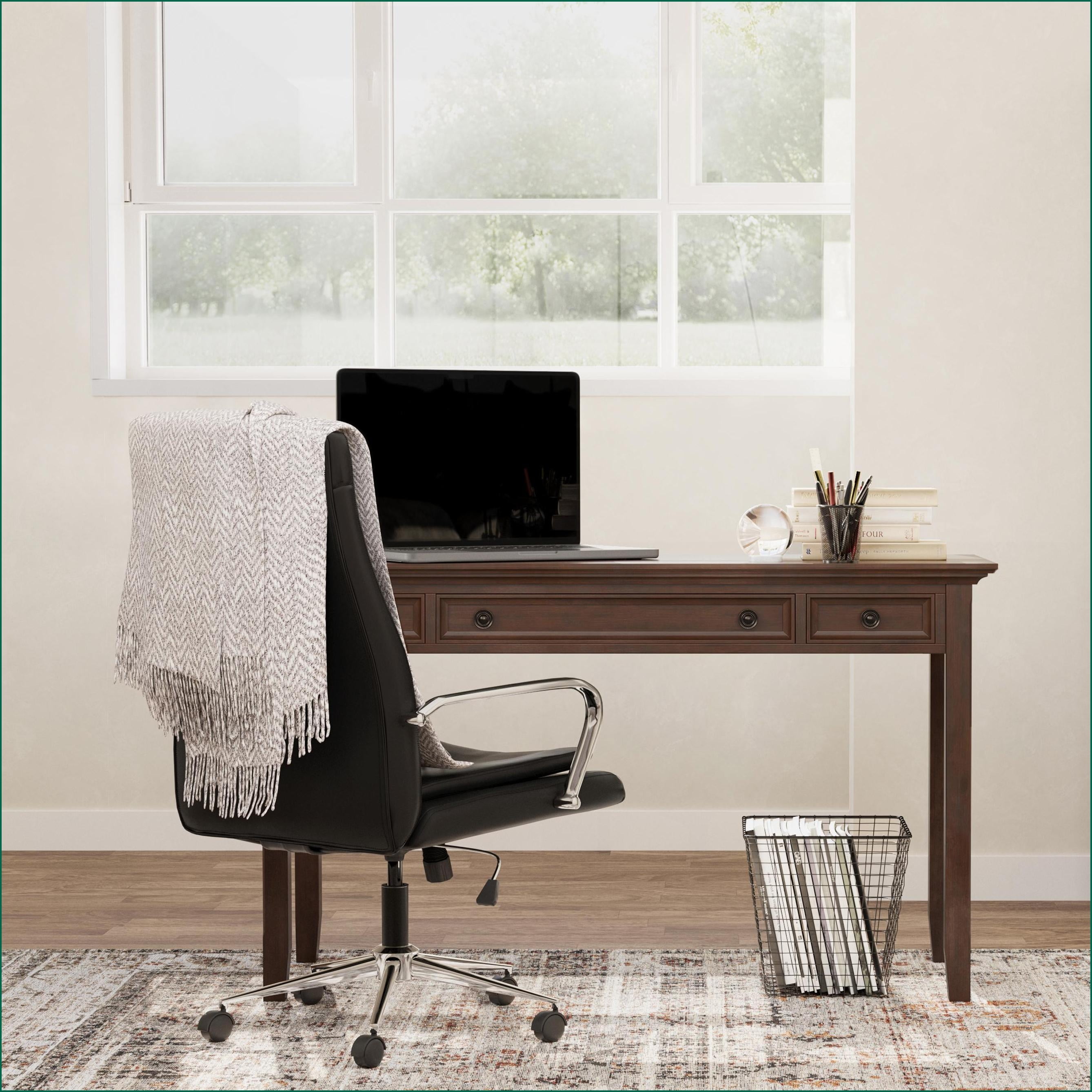 Desks | Amherst Transitional Solid Wood Desk with 2 Drawers & Pullout ...