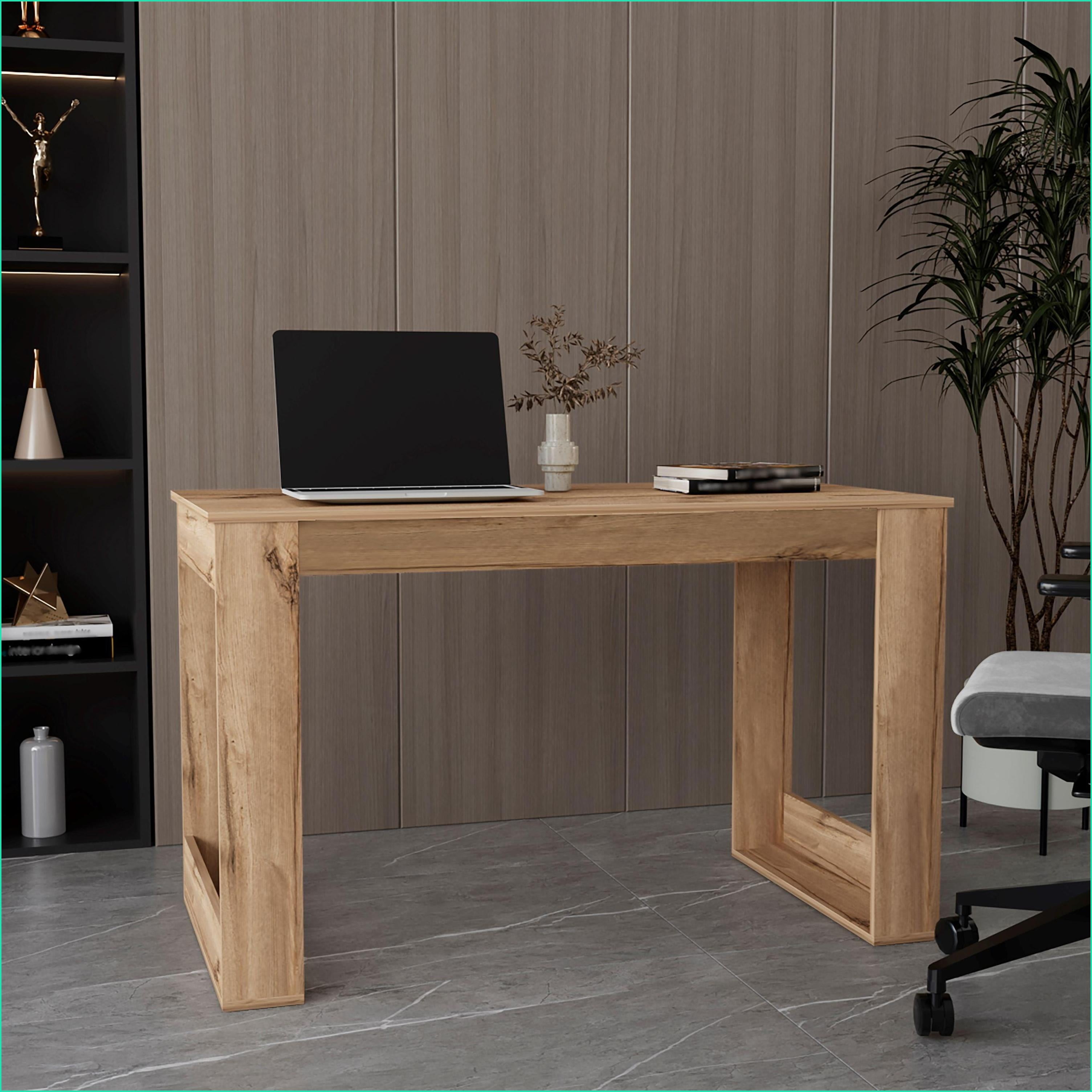 Desks, Compact 1-Shelf Home Office Computer Desk, Smokey Oak ...