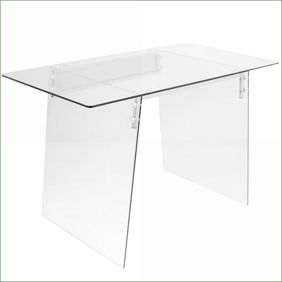 Desks Contemporary Clear Tempered Glass Desk with Chrome Accents by ...