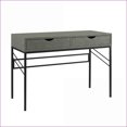 Desks | Contemporary Faux Shagreen Writing Desk with 2 Drawers | Grey ...