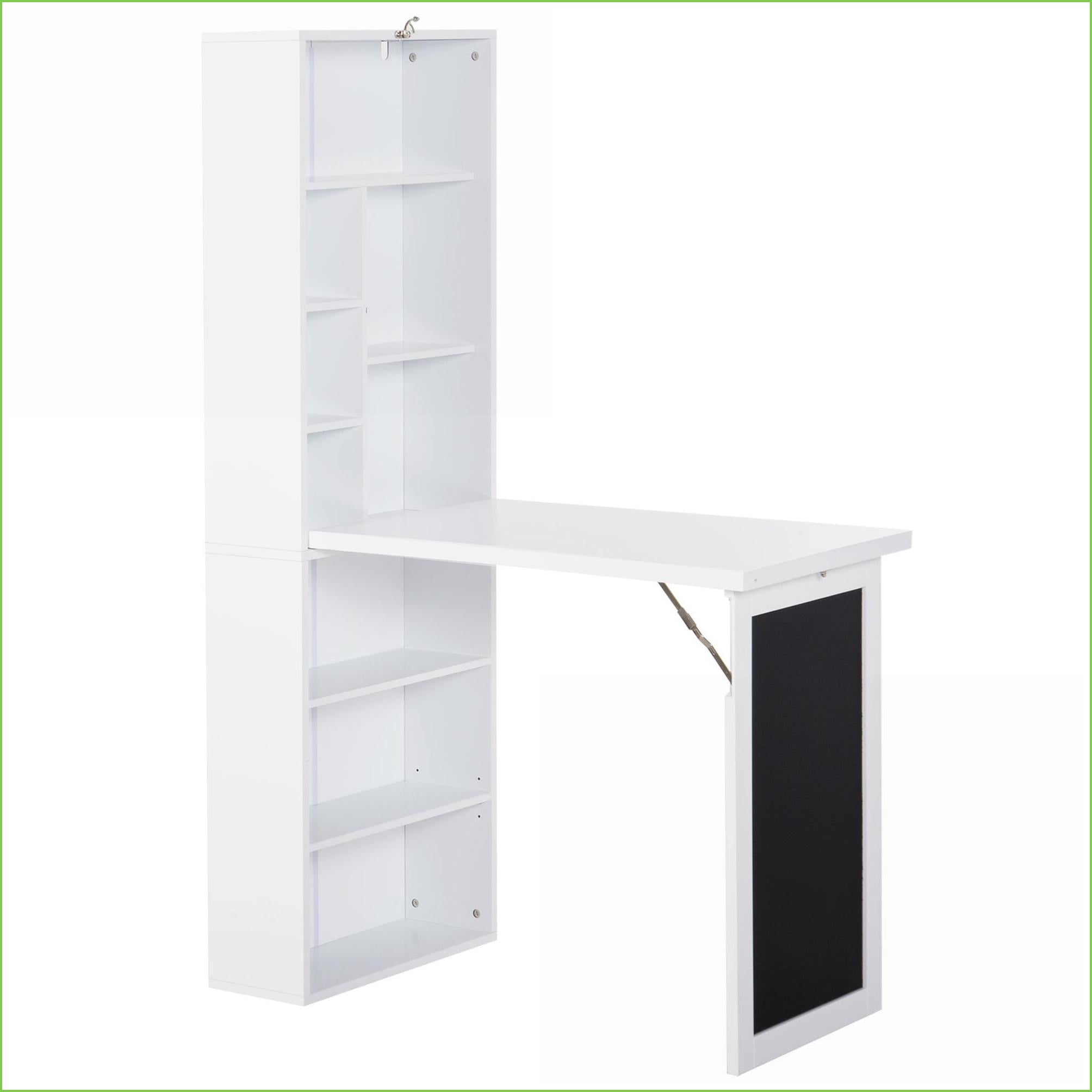 Desks Fold-Out Convertible Wall Mount Desk with Blackboard, Storage ...