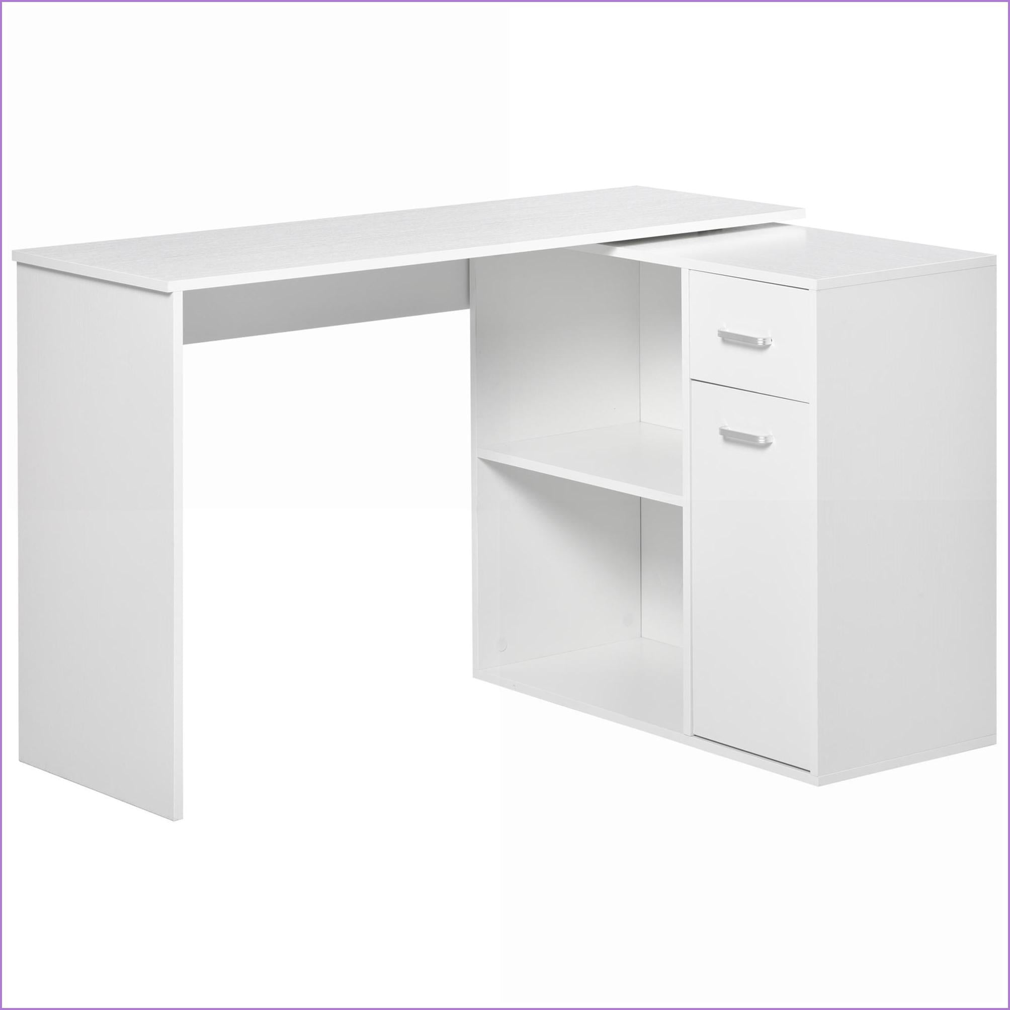 Desks, HOMCOM 180° Rotating L-Shaped Computer Desk with Storage, Drawer ...
