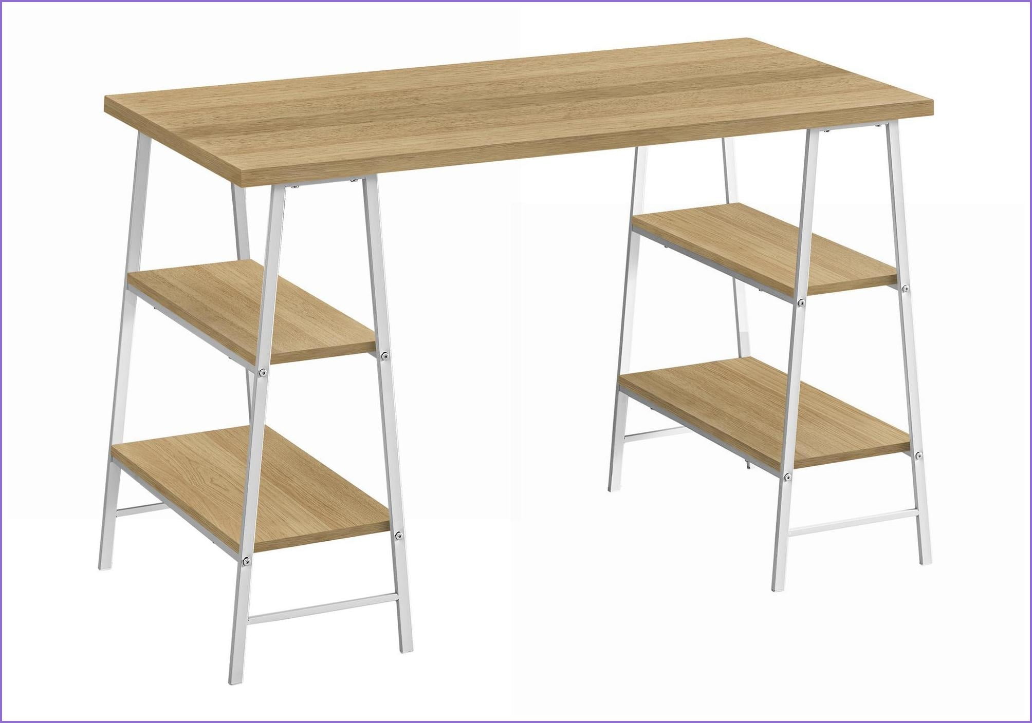 Desks, Industrial 48" L Computer Desk with 4 Storage Shelves, Natural ...