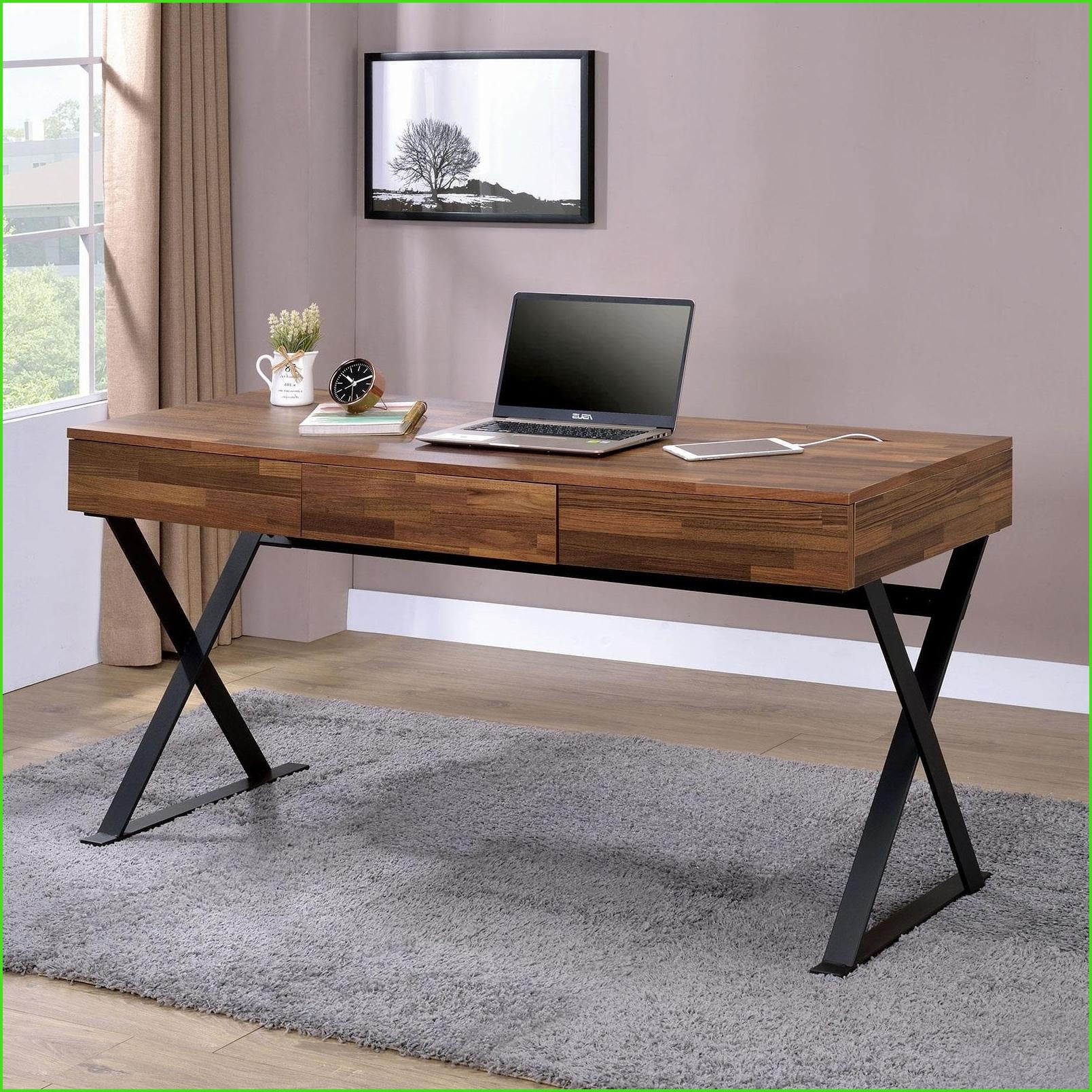 Desks, Industrial Computer Desk with 3 Storage Drawers, USB & Power ...