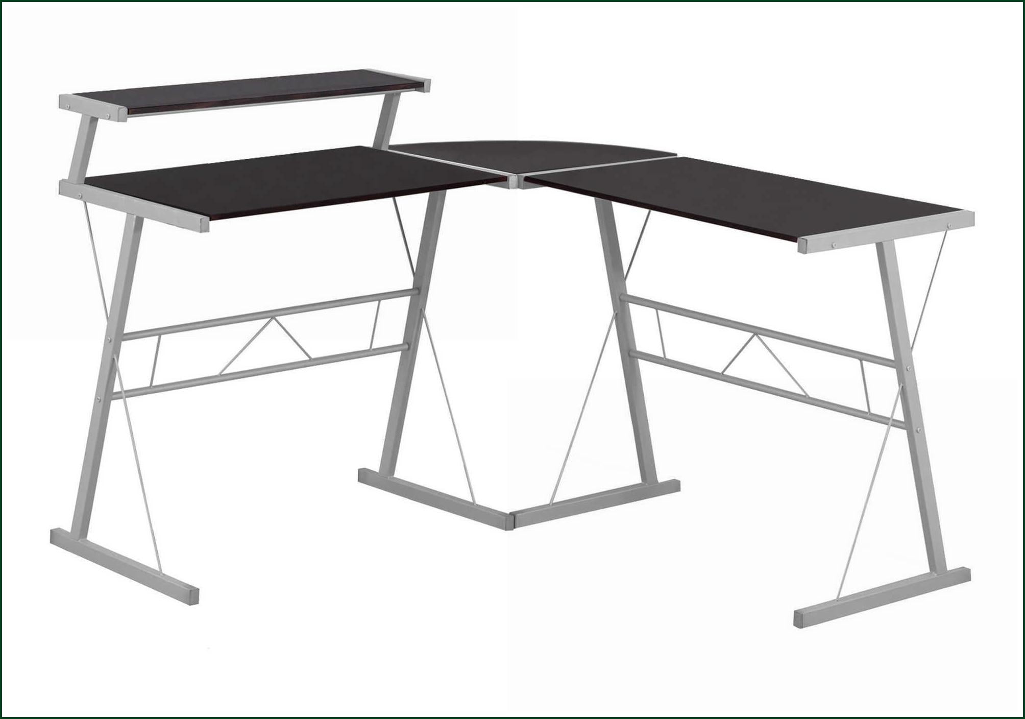 Desks, L-Shaped Corner Computer Desk Modern Dark Brown Laminate Grey ...