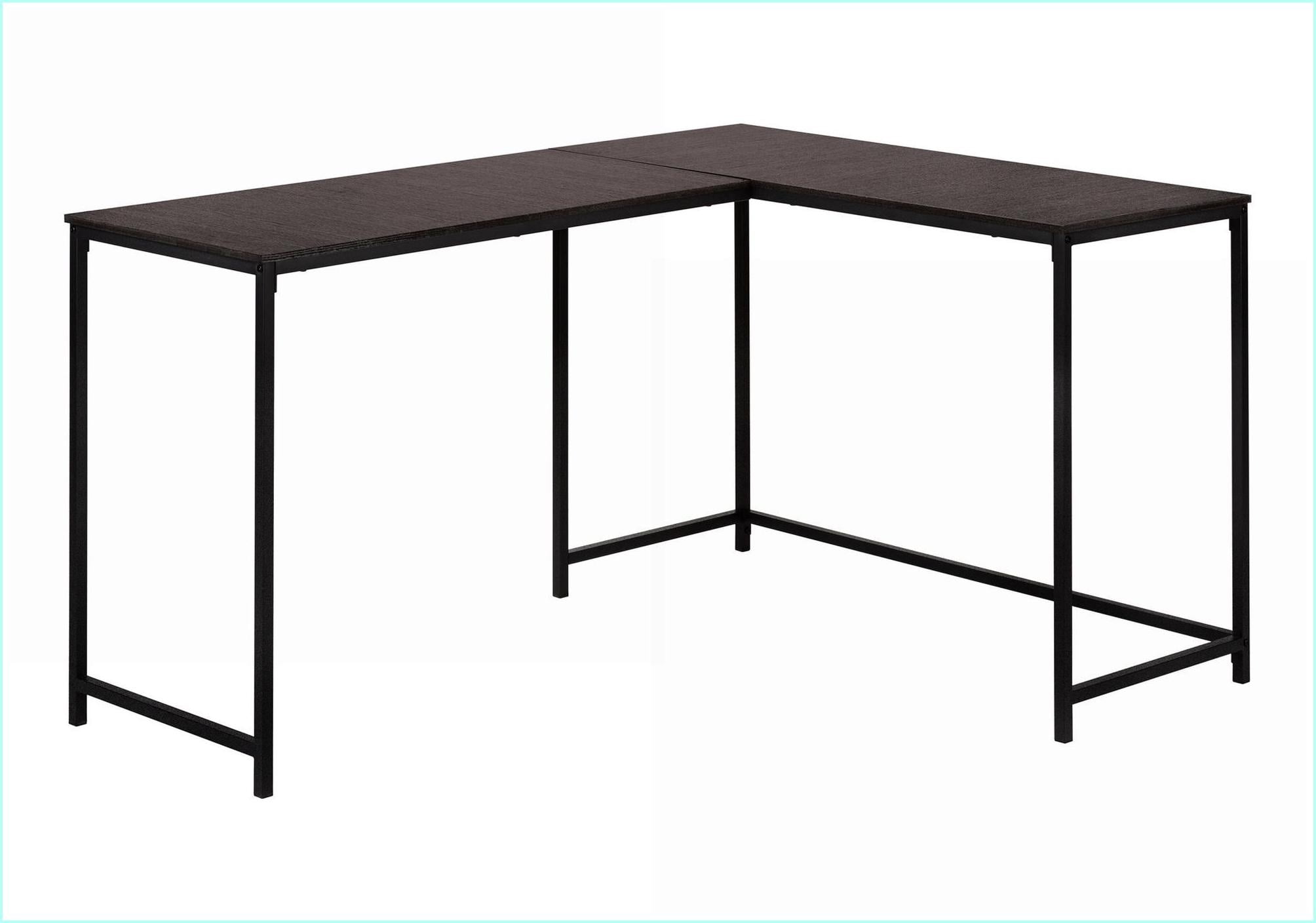 Desks, L-Shaped Corner Home Office Desk, 58” Length, Black Metal Frame ...