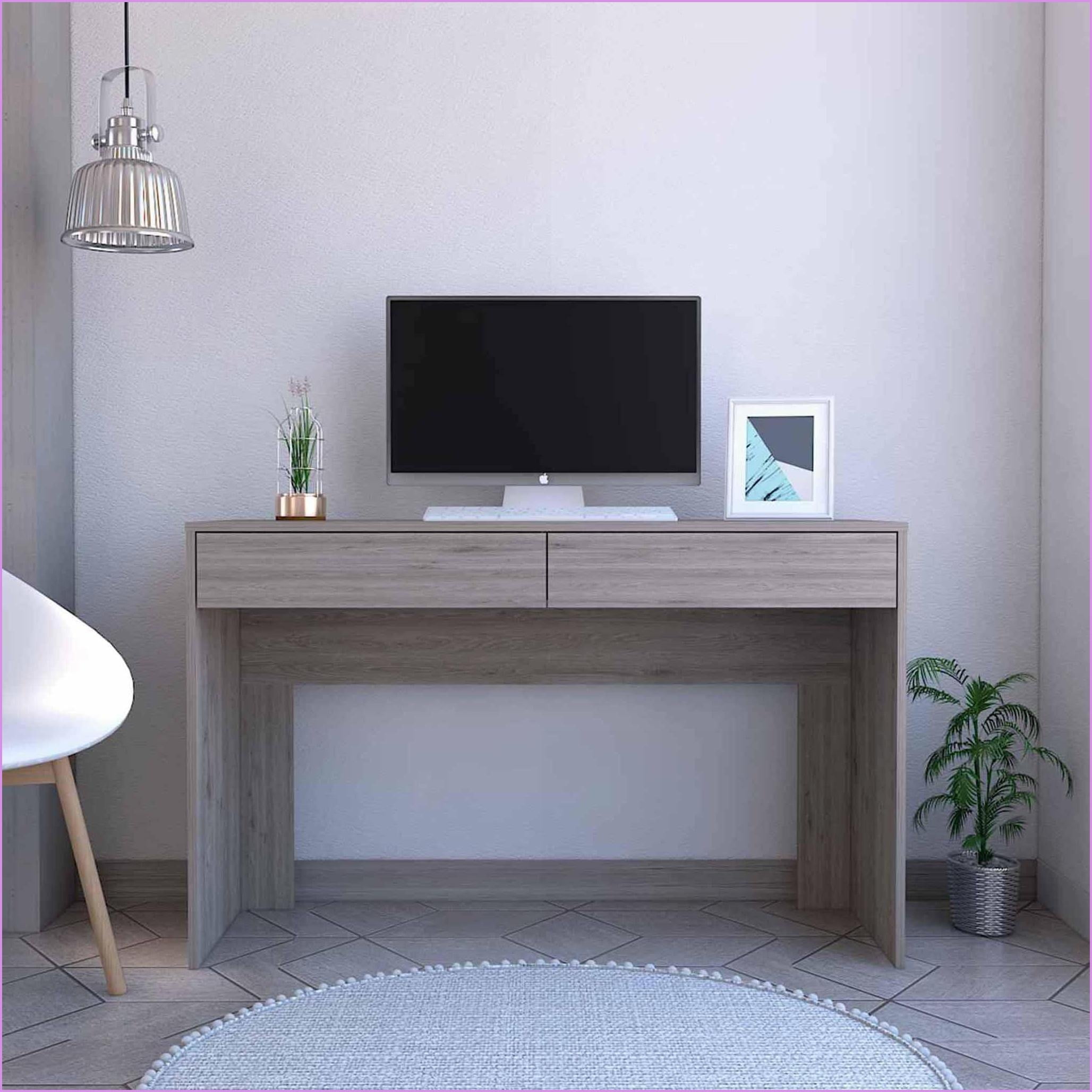 Desks, Meridian Modern 2-Drawer Writing Desk with Spacious Work Surface ...