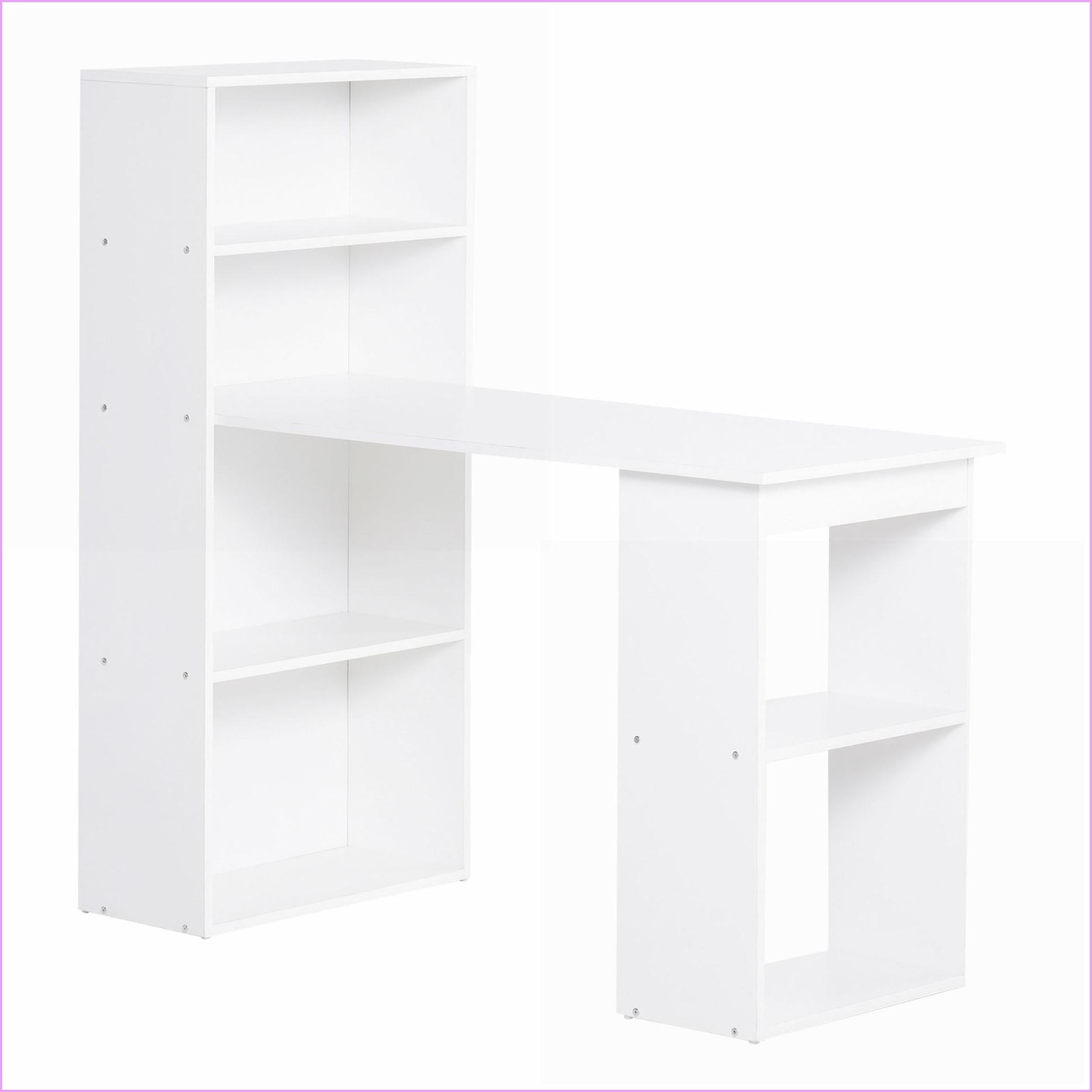 Desks, Modern 47" Home Office Writing Table with 6-Tier Storage Shelves ...