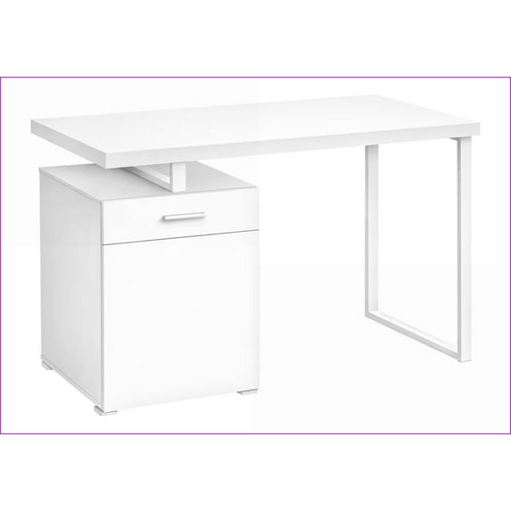 Desks | Modern 48” Computer Desk with Storage, Left/Right Setup, White ...