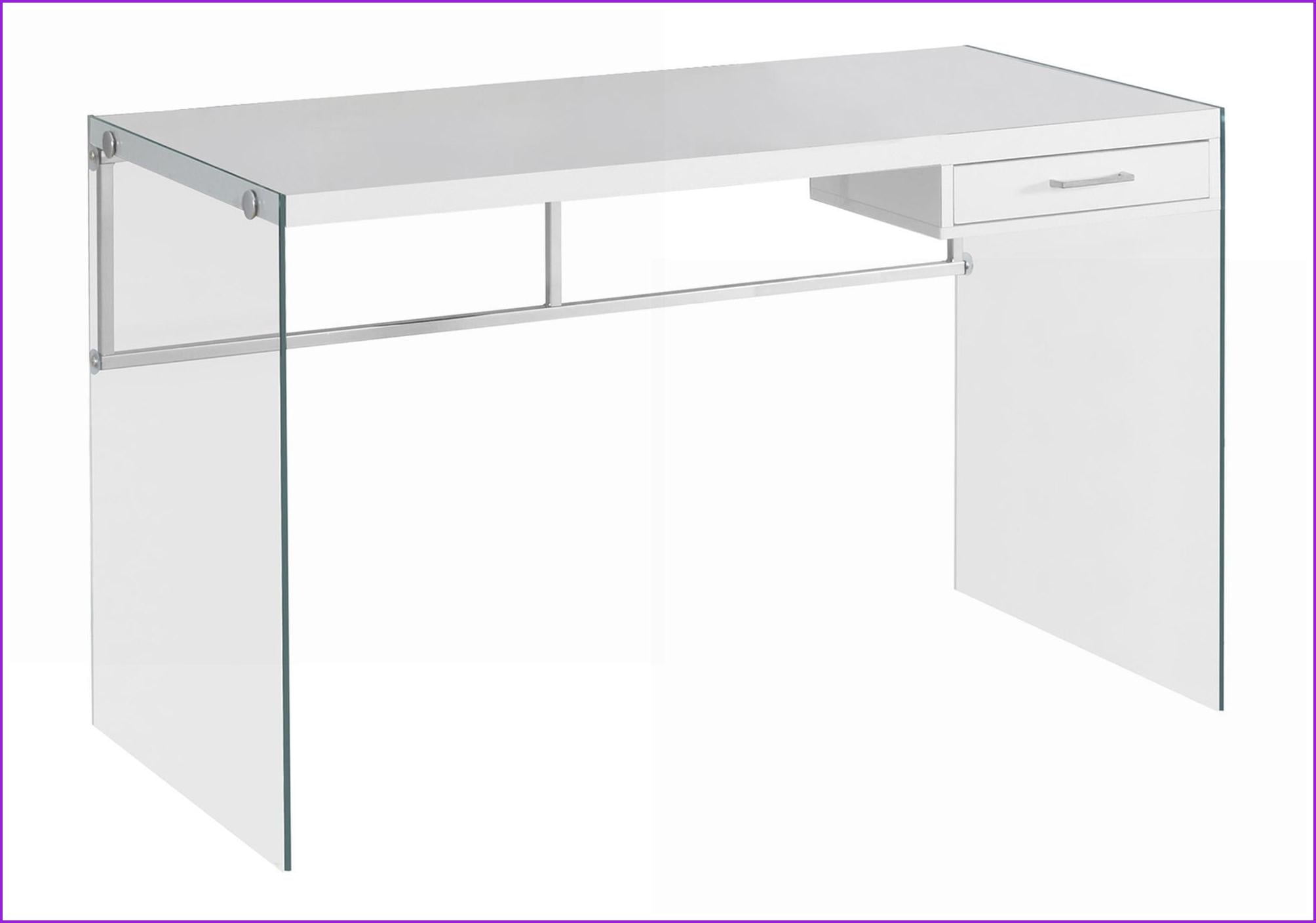 Desks, Modern 48”L Home Office Computer Desk with Storage Drawer, Clear ...