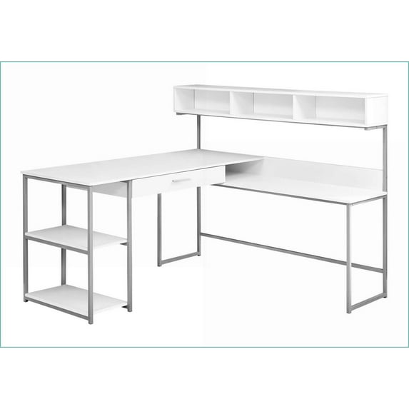 Desks | Modern 59” L-Shaped Corner Home Office Desk with Storage ...
