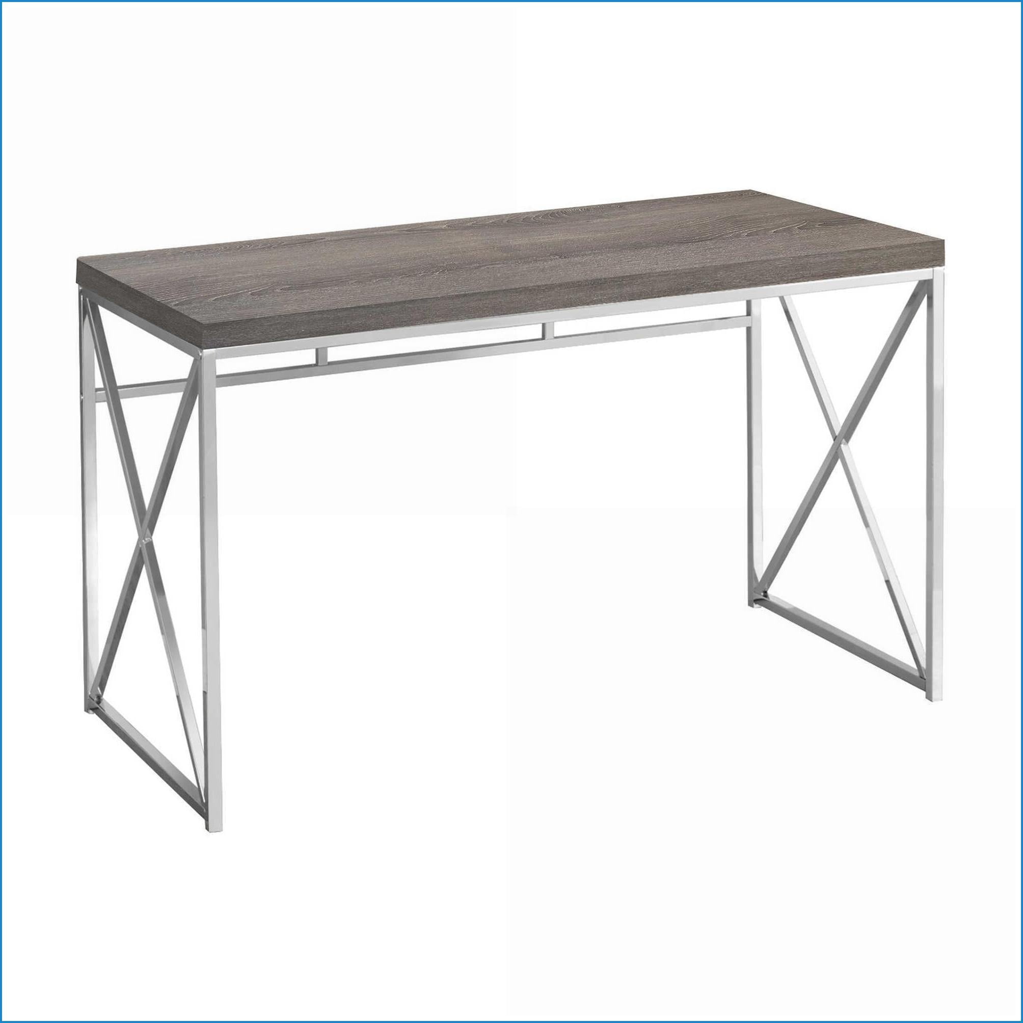 Desks, Modern Contemporary Computer Desk – Brown Laminate Top, Chrome ...