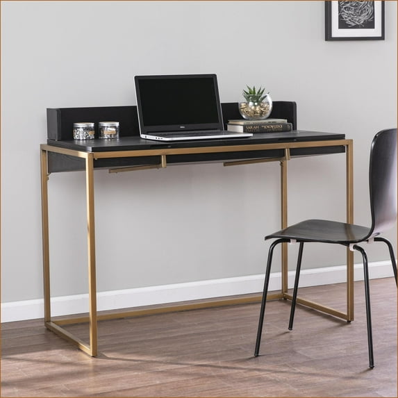 Desks | Modern Flip-Top Storage Desk | Spacious Tabletop | Black MDF ...
