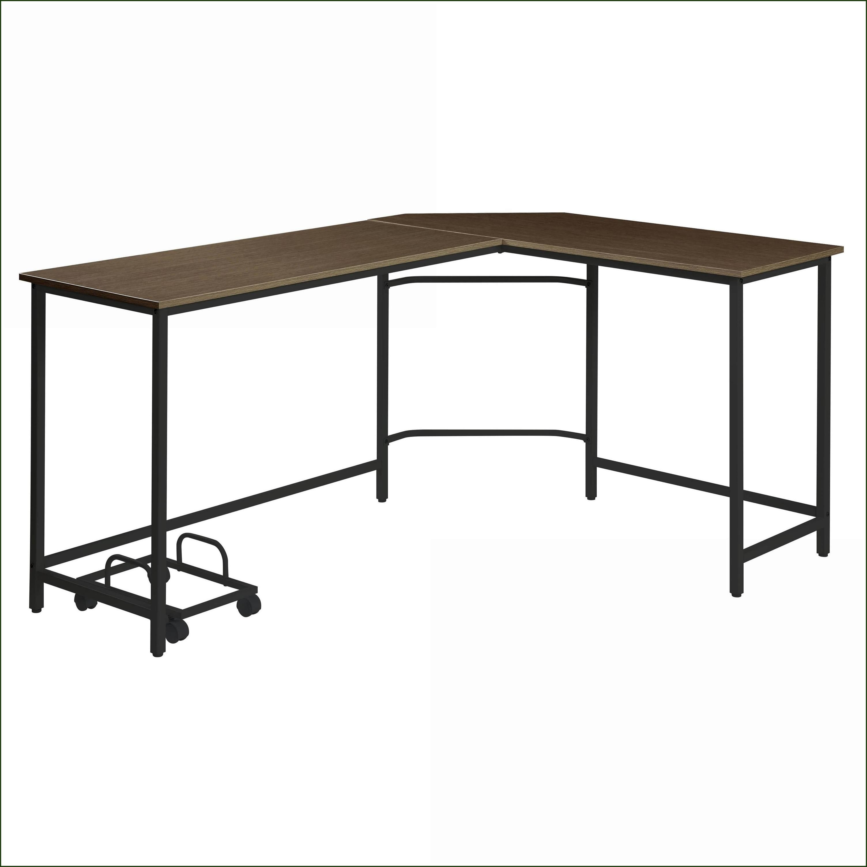 Desks, Modern L-Shaped Computer Desk with Mobile Holder, Oak & Black ...