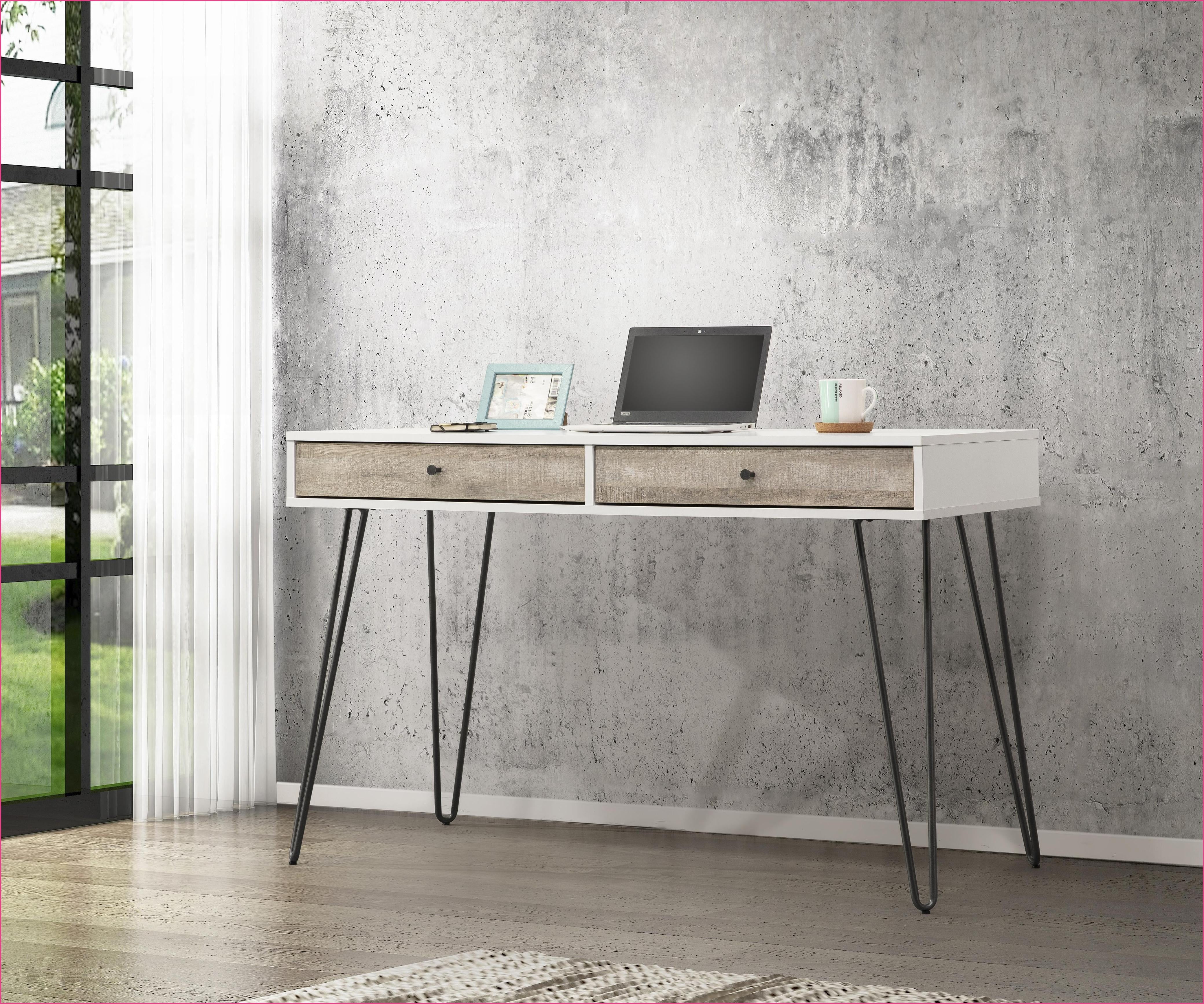 Desks, Modern Open Design with 2 Storage Drawers | Taupe | MDF+Metal ...