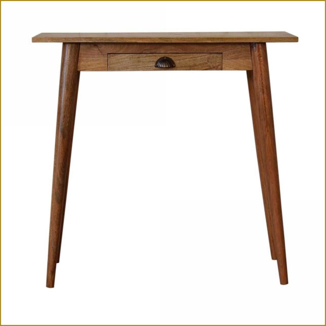 Desks, Nordic Mini Writing Desk, Solid Mango Wood, Oak-ish Light Brown ...