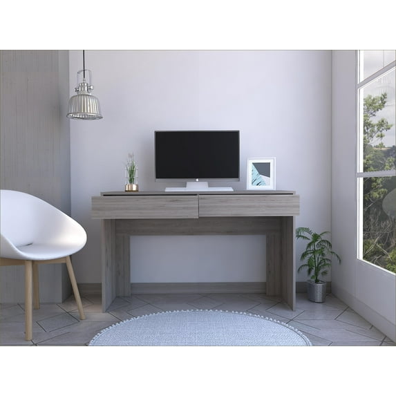 Desks | Tampa Computer Desk with 2 Drawers, 47.3” Wide | Beige ...
