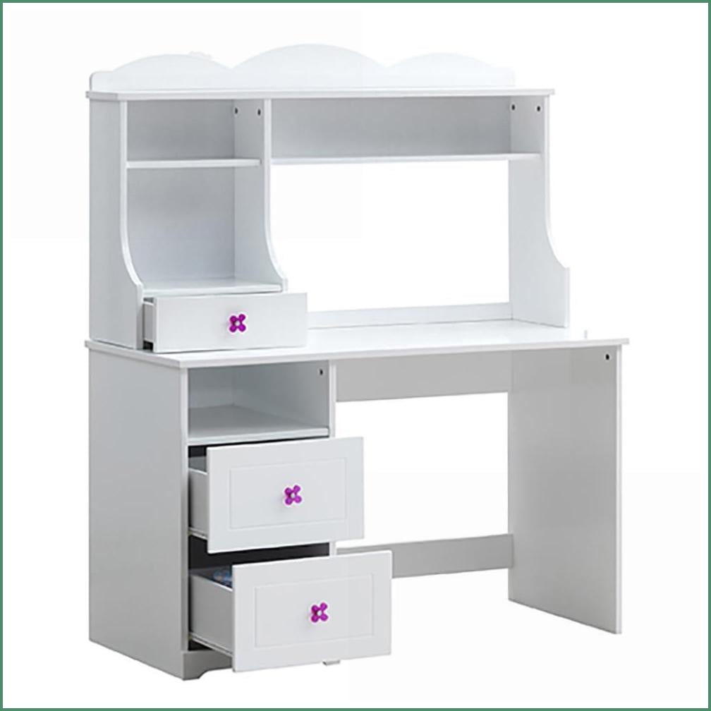 Desks with 2 Drawers & Open Compartment, Traditional, Rubberwood Veneer ...