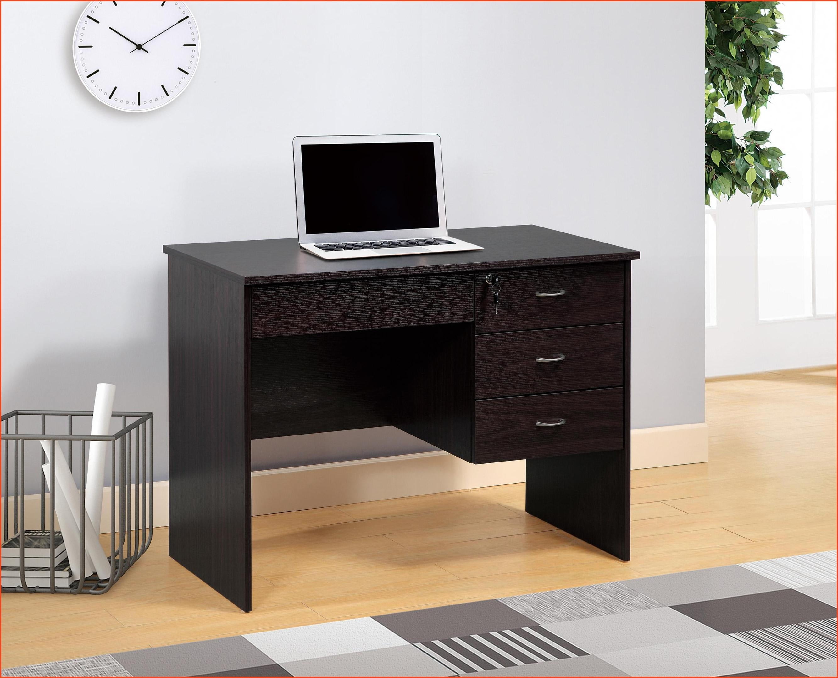 Desks for Home Office Student Work Desk with 3 Locking Drawers, Modesty ...