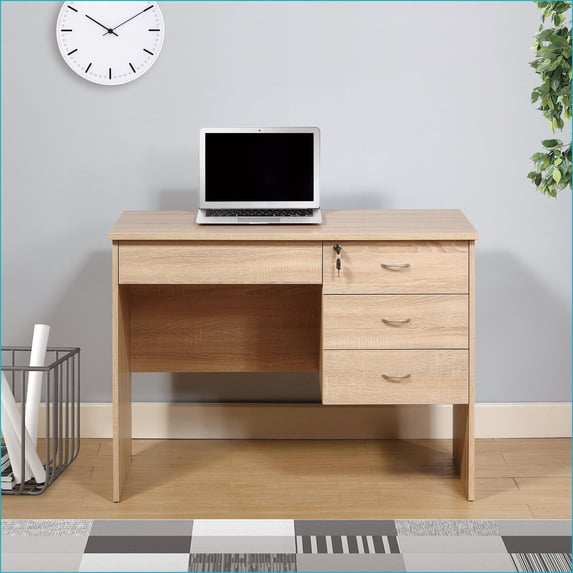 Desks with 3 Locking Drawers & Catch-All Storage, Compact Student Work ...