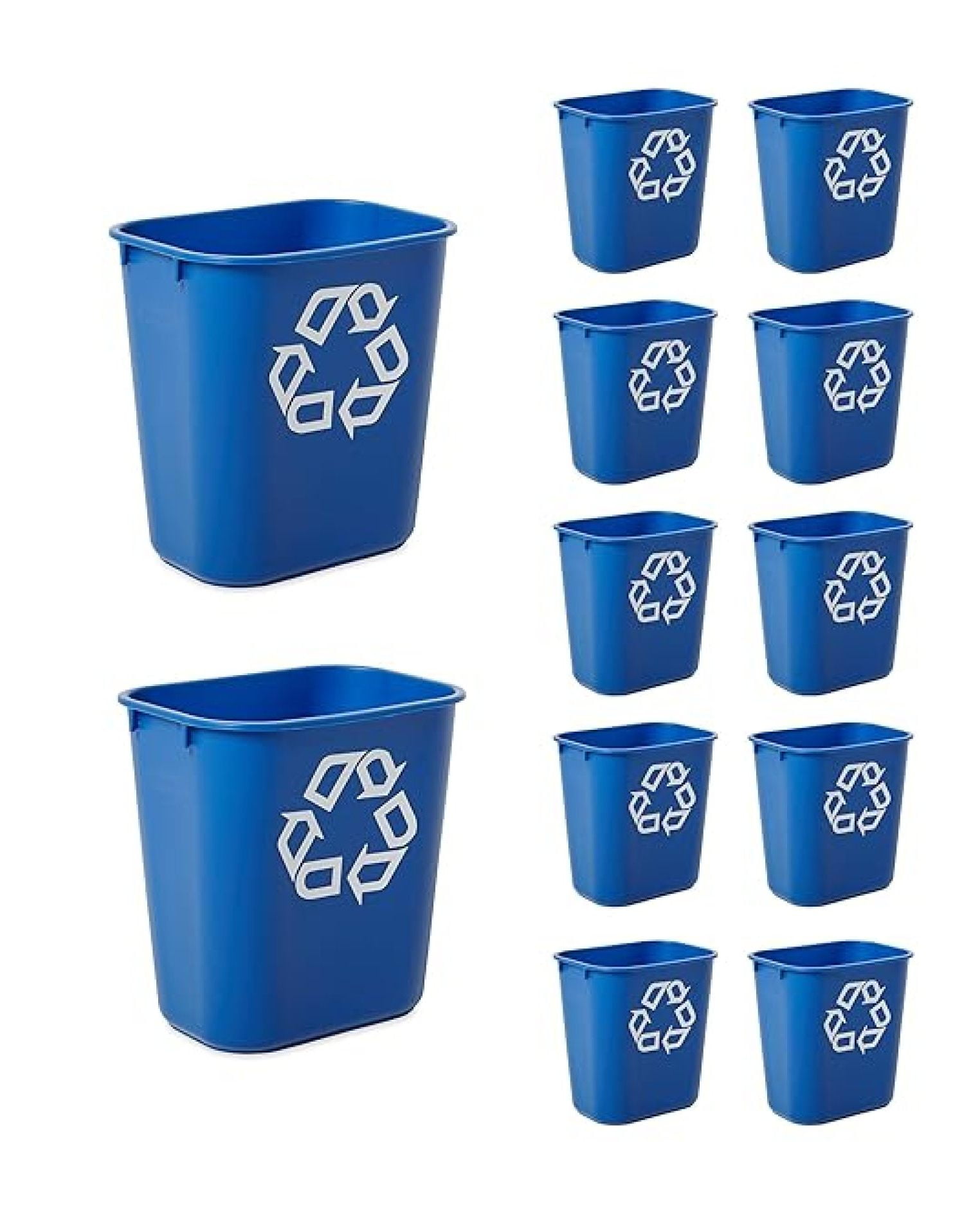 Deskside Recycling Container, 3.25-Gallon/13-Quart, Blue Recycling ...
