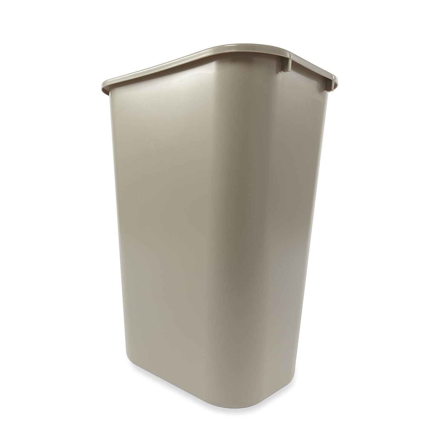 Deskside Wastebasket/Trash Can, 10.25-Gallon/41-Quart, Beige, Plastic ...