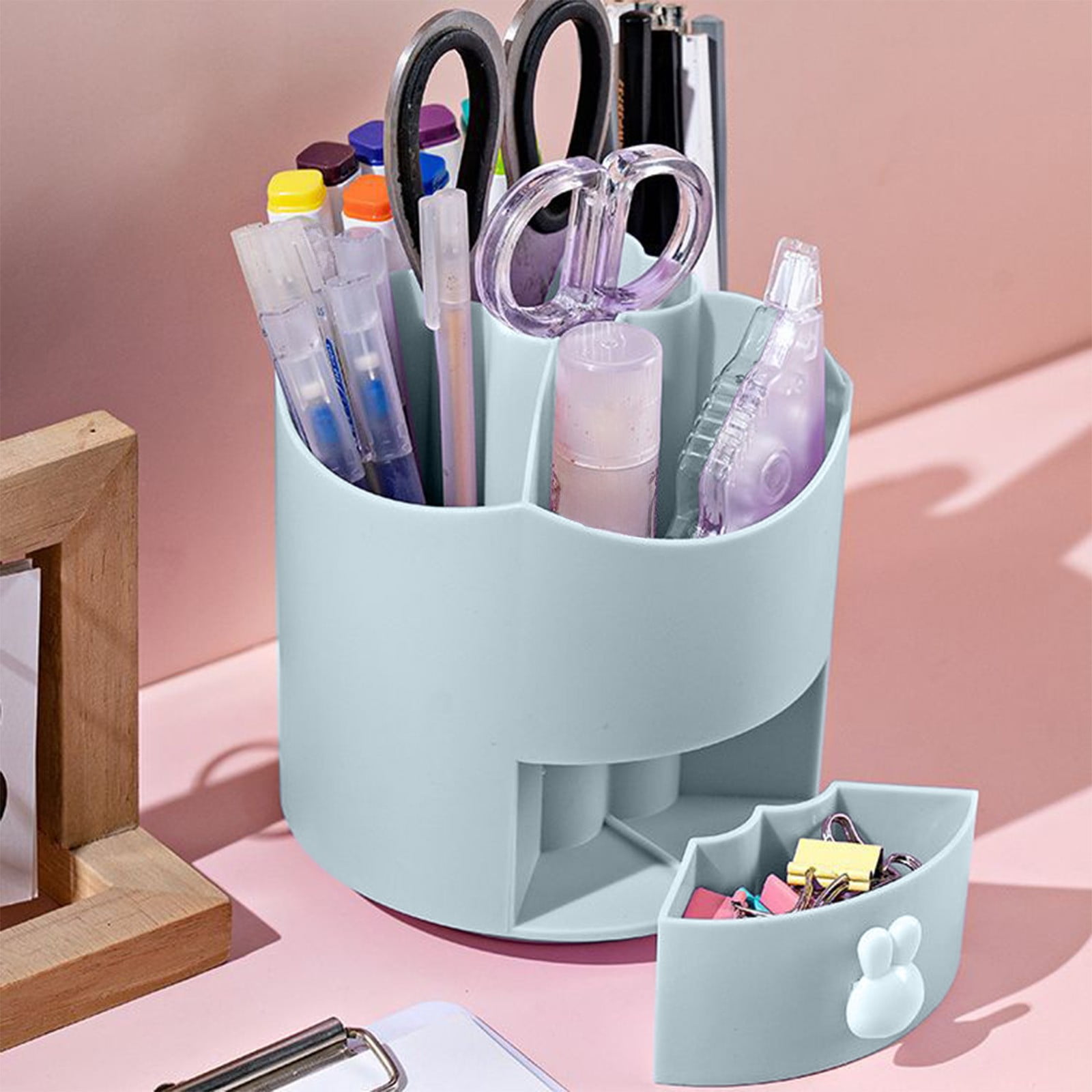 Desktop 360 Degree Rotating Pen Organizer Student Office Stationery ...