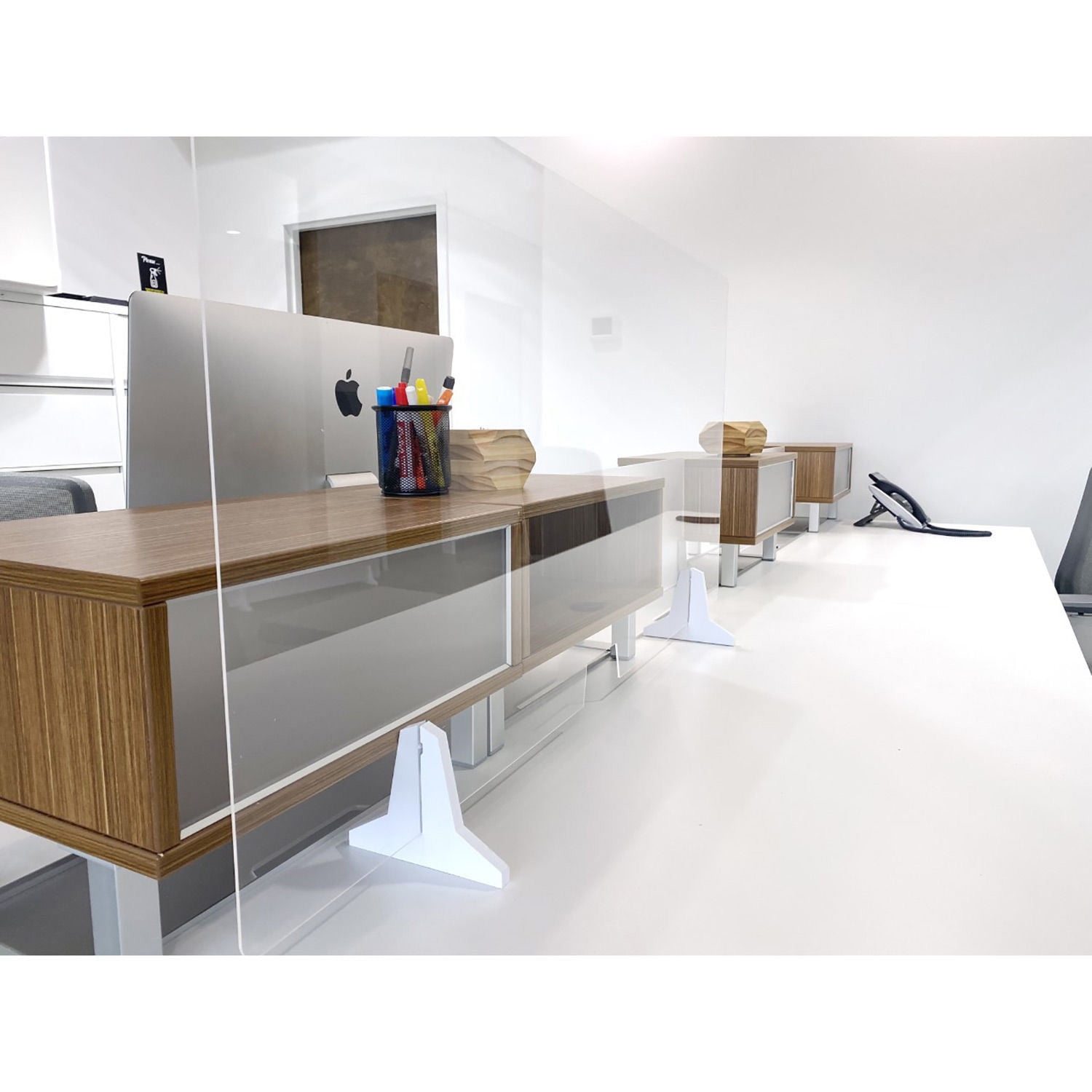 Desktop Acrylic Freestanding Partitions - 32""W x 23.75""H - 4/Pack ...