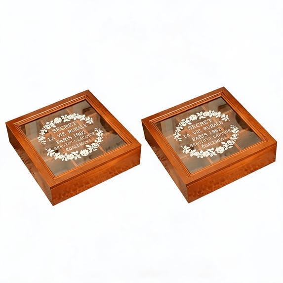 Desktop Acrylic White Printed Storage Box, Made of New Zealand Pine ...