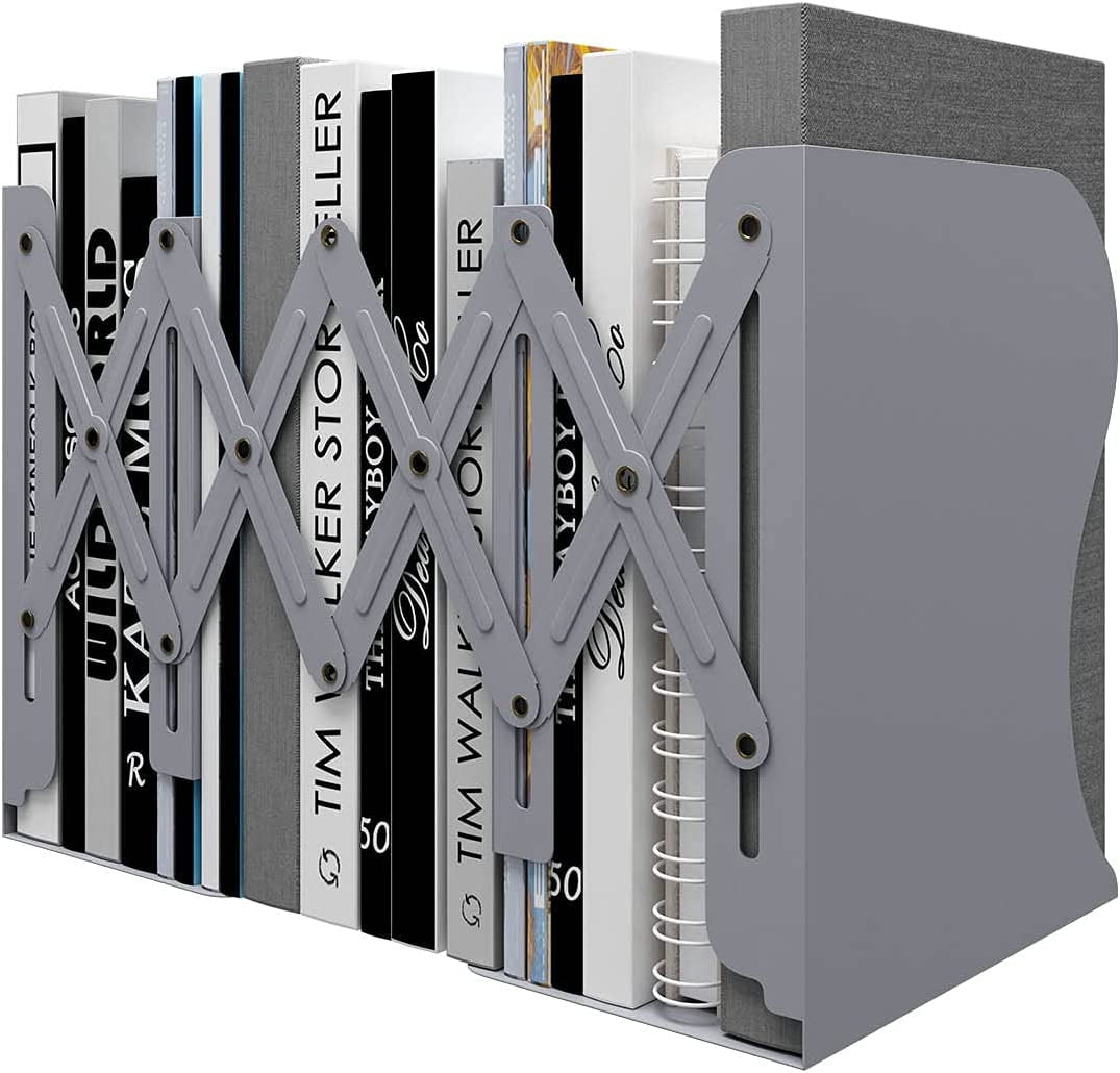 Desktop Adjustable Bookends Expandable Book Binder Holder Metal Memo ...