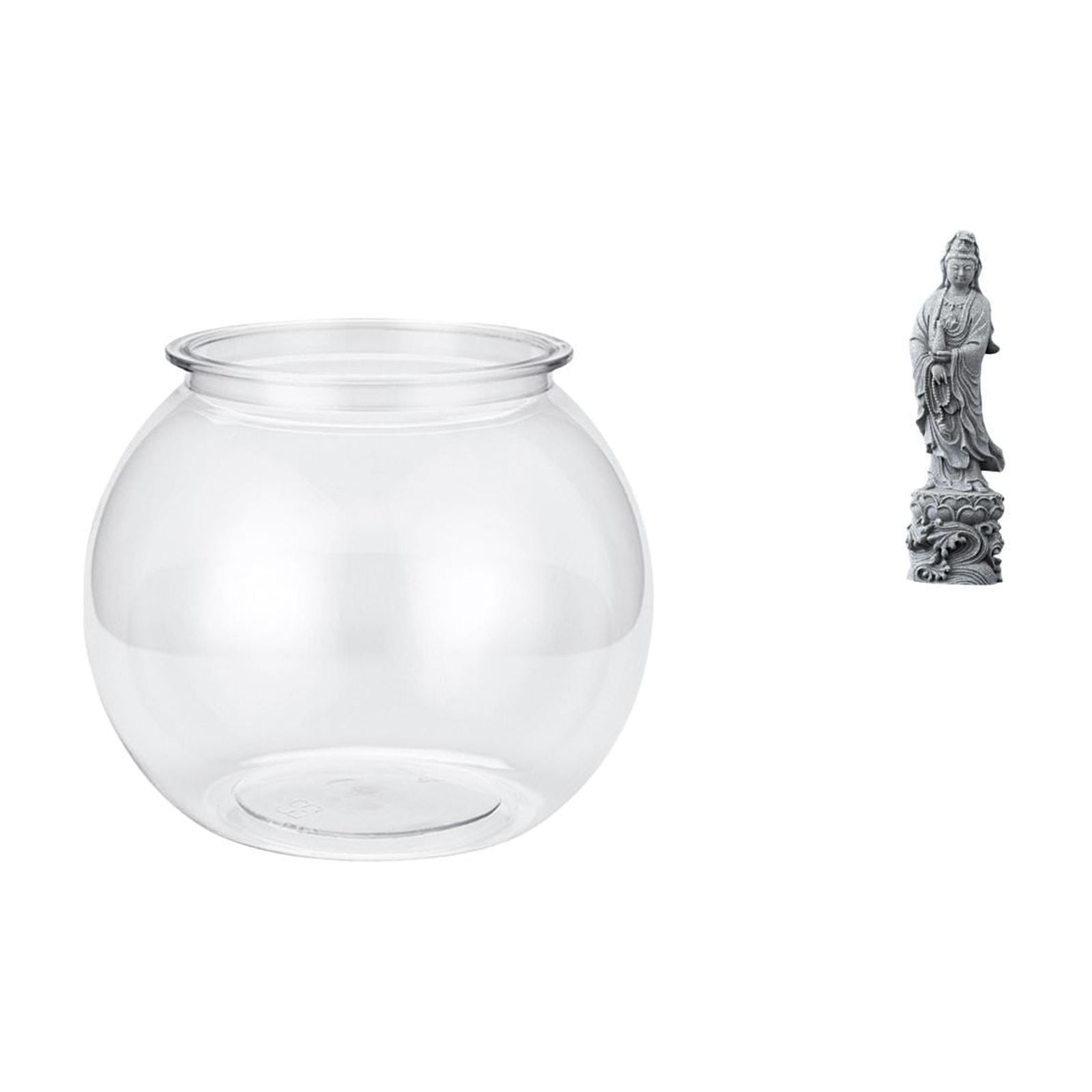 Desktop Aquarium Tank Fish Bowl Vase Guan Yin Statue Stone Material for ...