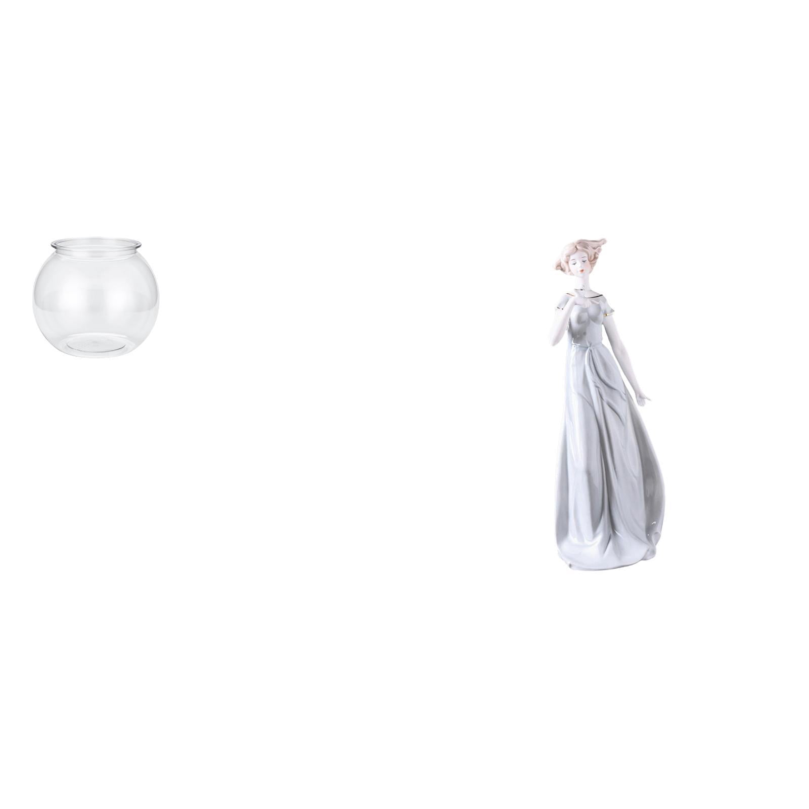 Desktop Aquarium Tank Transparent Small Fish Bowl Vase Resin Girl ...