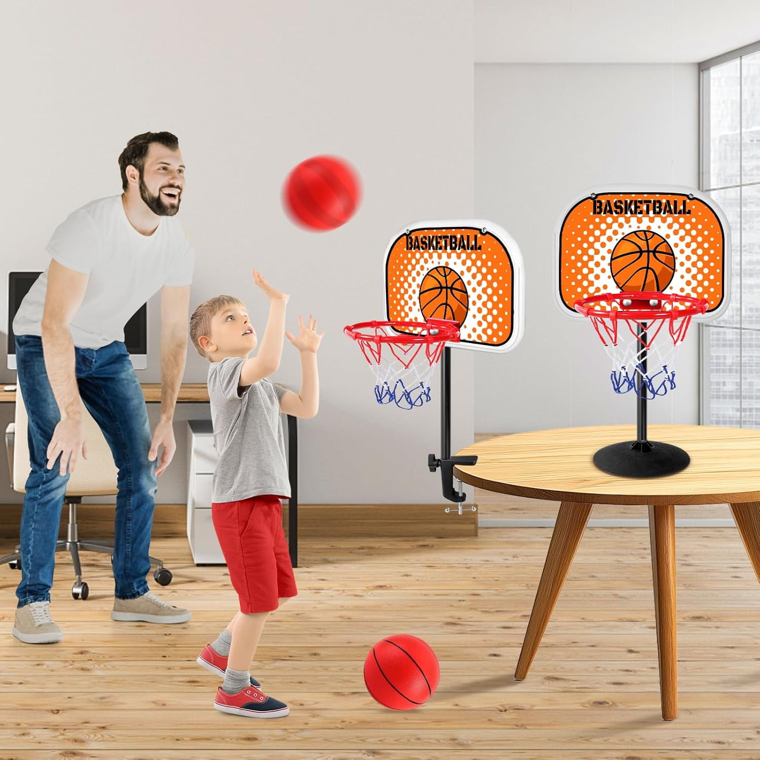 Desktop Basketball Game for Kids with 2 Mini Basketball, Hoop ...