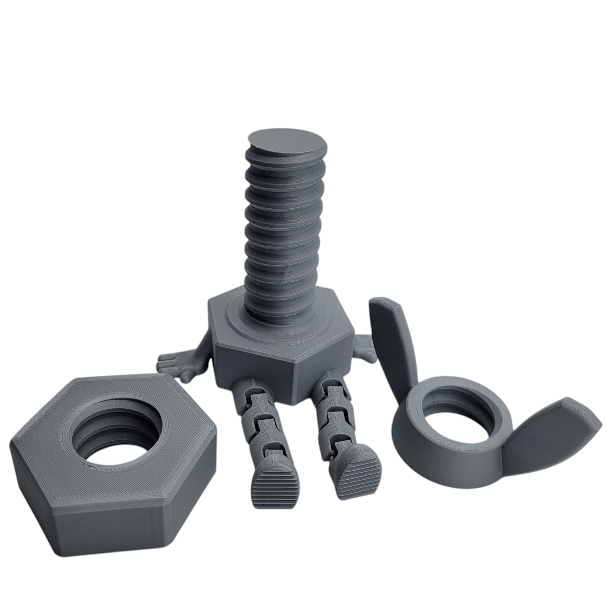 Desktop Bolt Buddy Figurine, Articulating Legs, Working Hex Nut and ...