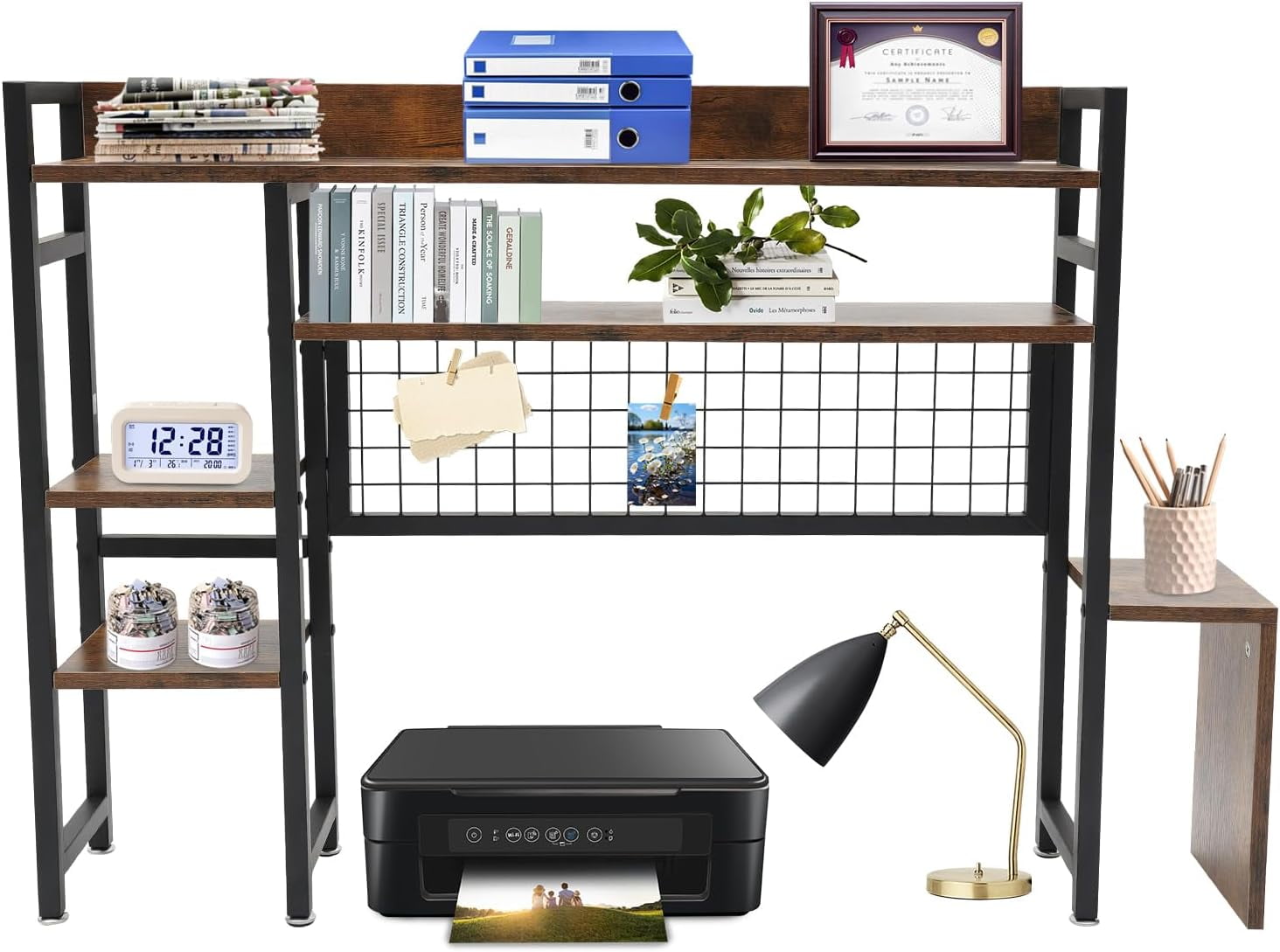 Desktop Bookshelf for Computer Desk, Multipurpose Countertop Storage ...