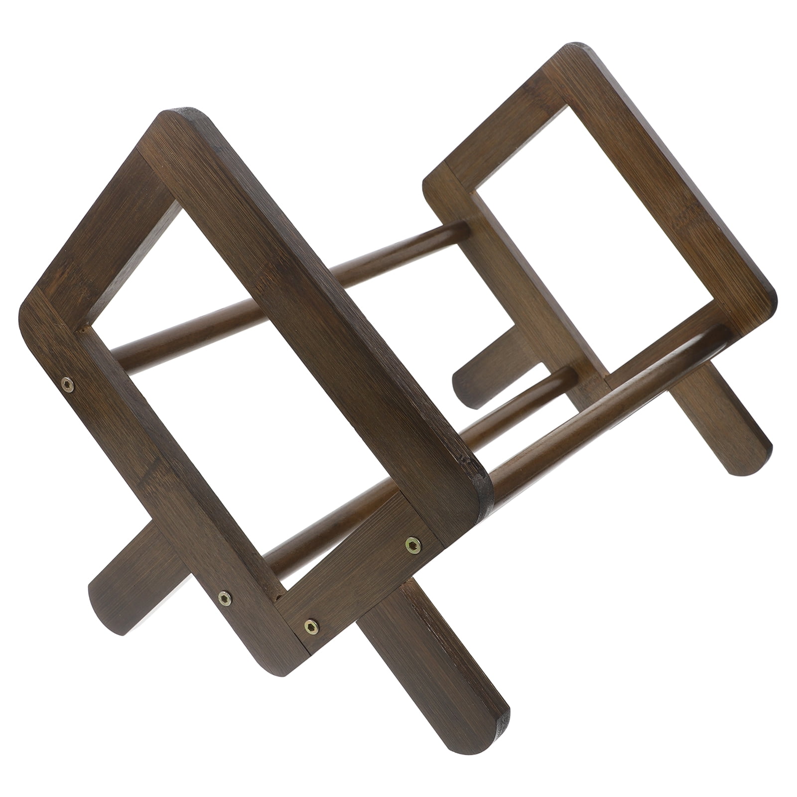 GOOHOCHY Dark Brown Bamboo Desktop Bookshelf Organizer Compact ...