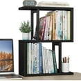 Desktop Bookshelf Shelf for Top of Desk - Black Small Organizer 3-Tier ...