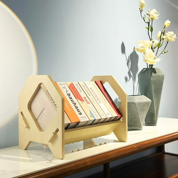 Desktop Bookshelf, Stackable Book Organizer with Handle, Storage Rack ...
