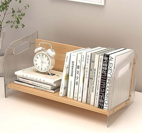 Desktop Bookshelf, Tilted Mini Bookshelf for Desk, Elegant Tabletop ...
