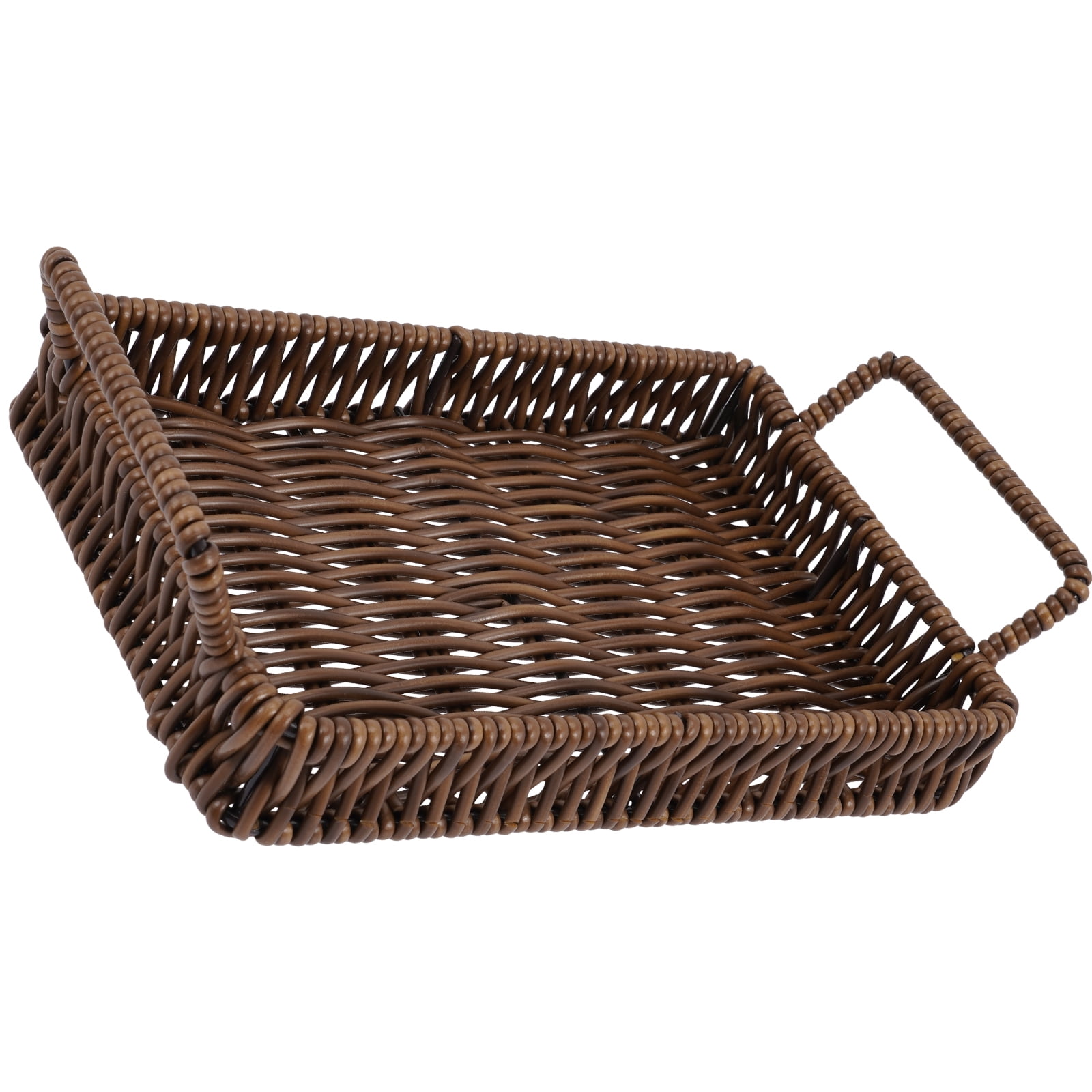 MLINS Rectangular Woven Bread Basket with Handles for Desktop Storage ...