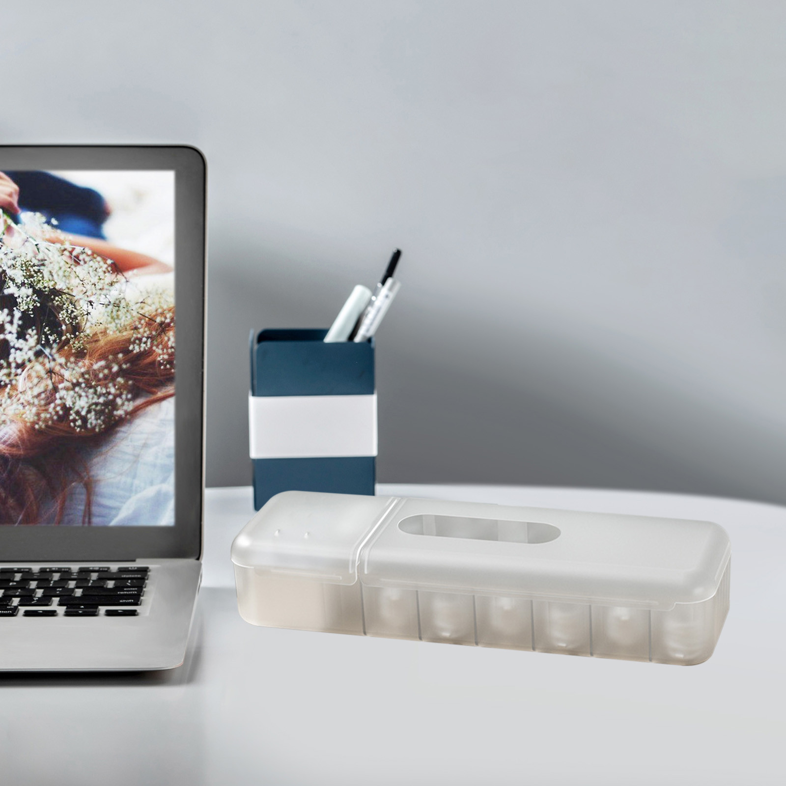 Desktop Cable Organizer, Charging Station, Multiple Compartments + Lid ...