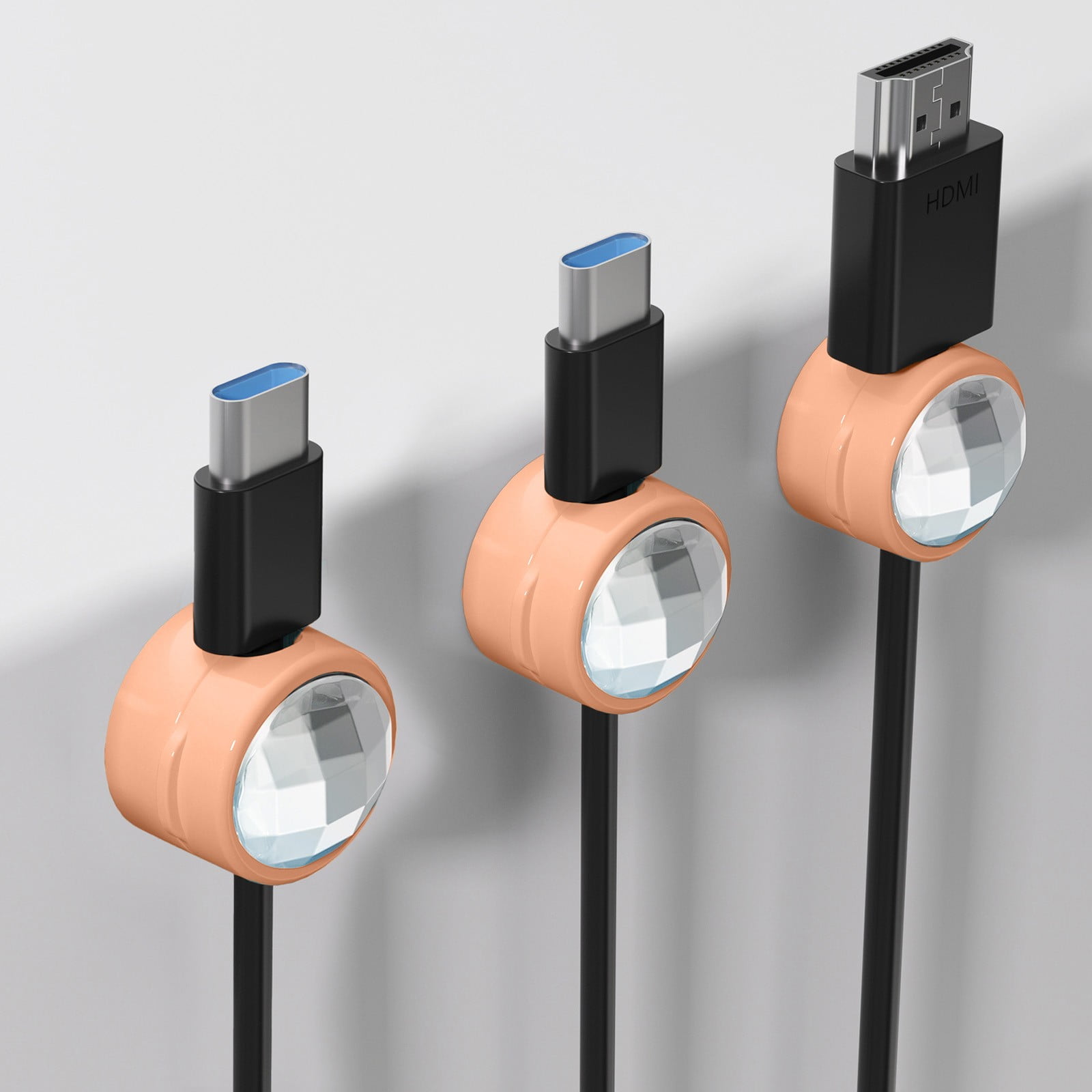 Desktop Cable Organizer Set | 3-Pack Multi-Color Plastic Wire Holder Clips | Desk USB Charging ...