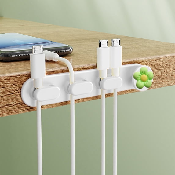Desktop Cable Organizer with Strong Adhesive Backing, Wire Management ...