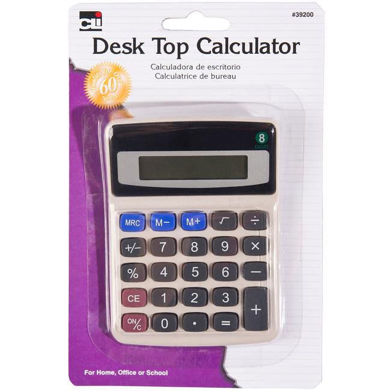 Desktop Calculator, Battery and Solar Powered with Tilted 9 Digit ...