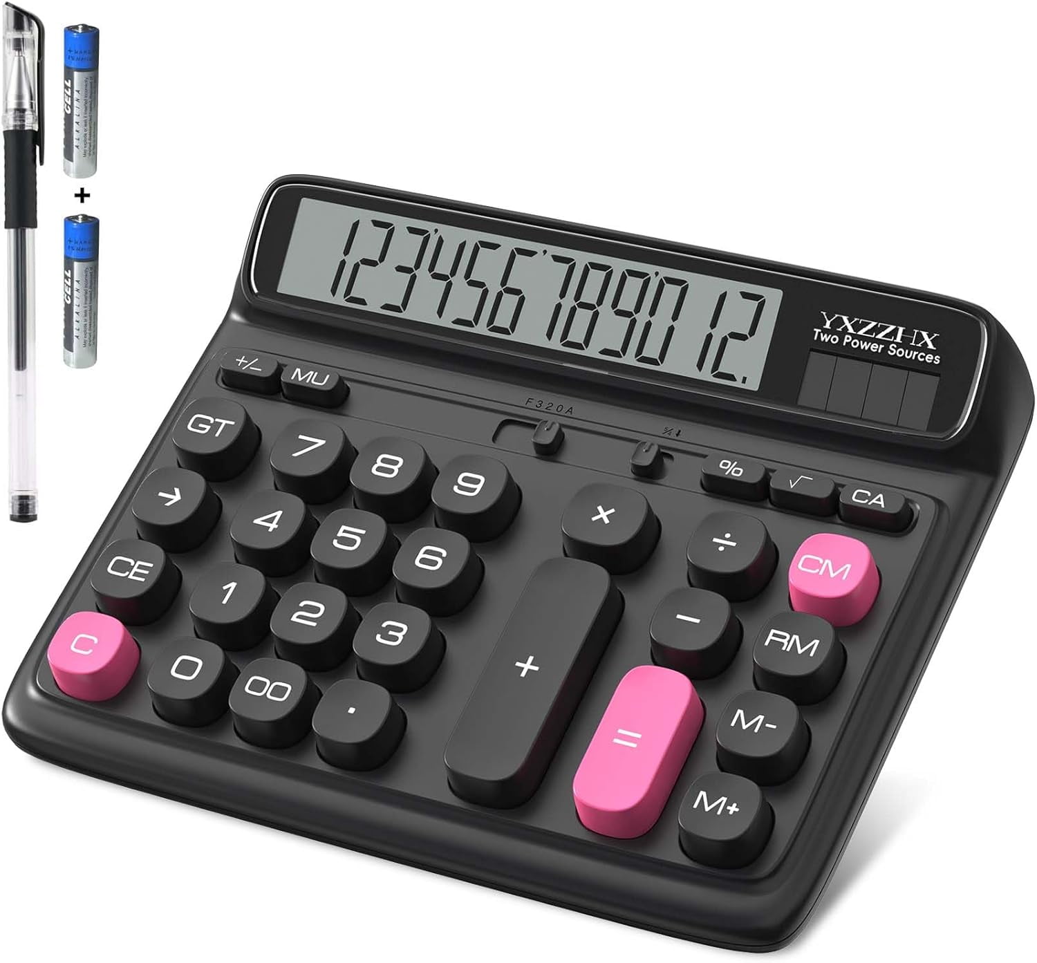 Desktop Calculator with Extra Large 5-Inch LCD Display, 12-Digit Two ...