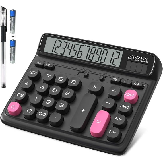 Desktop Calculator with Extra Large 5-Inch LCD Display, 12-Digit Two ...