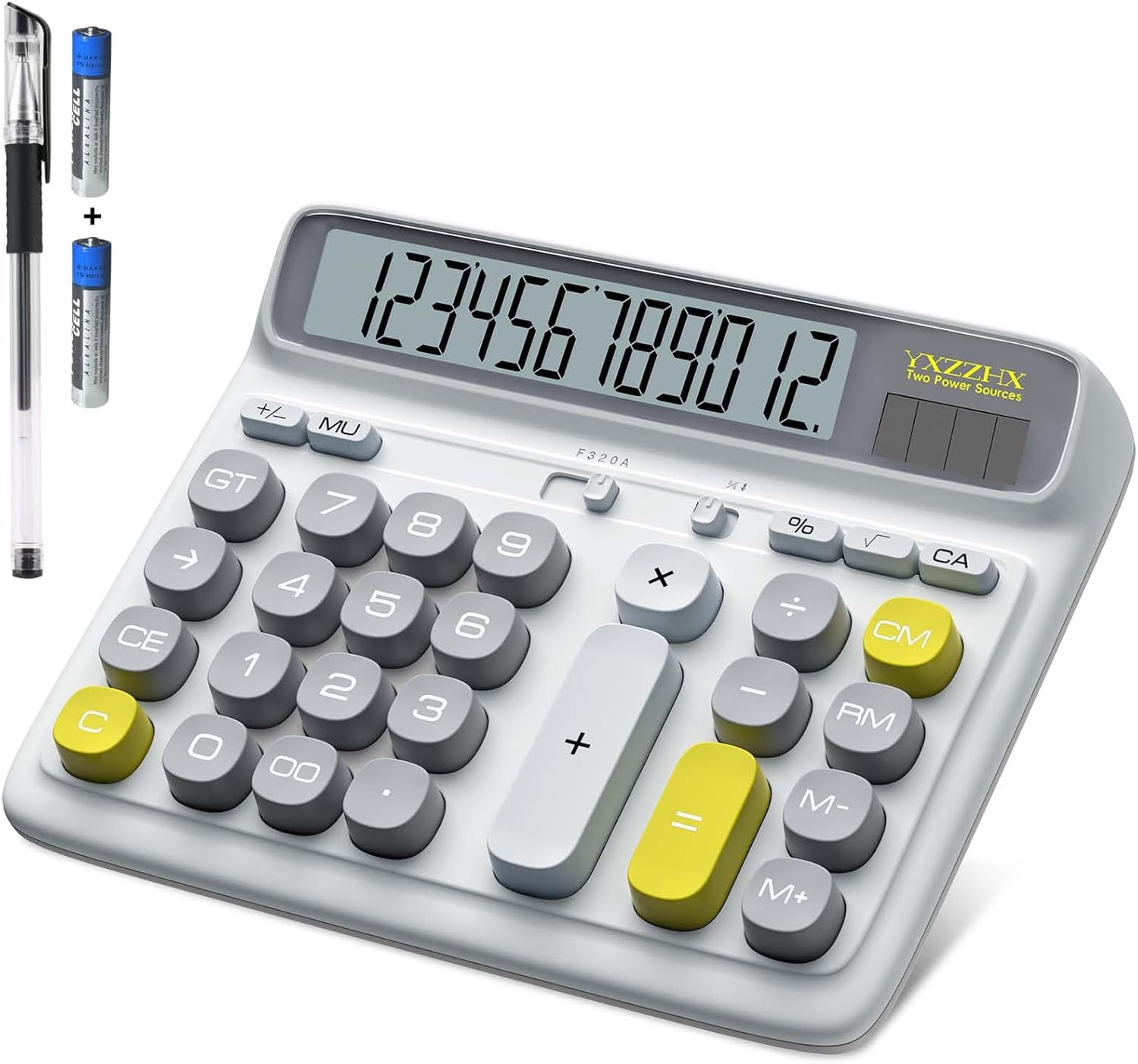 Desktop Calculator with Extra Large 5-Inch LCD Display, 12-Digit Two ...